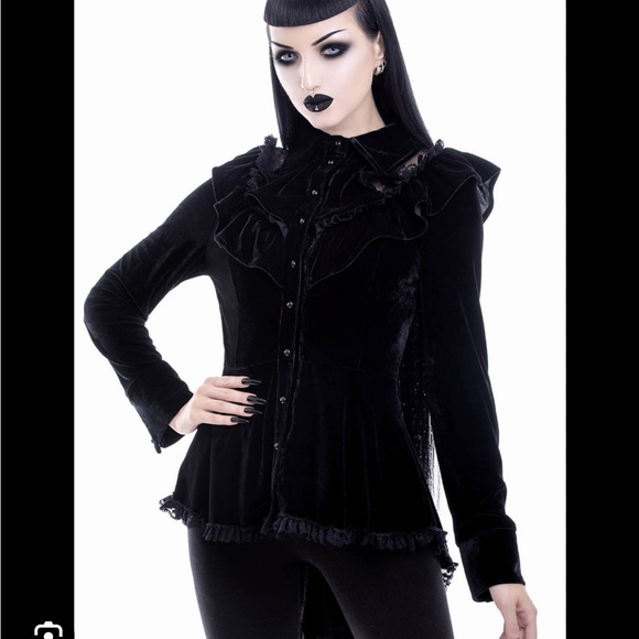Killstar | Tops | Killstar Procession Velvet Shirt | Poshmark